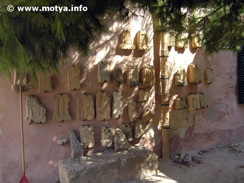 Stelae of the tophet of Mothia with aniconic figures