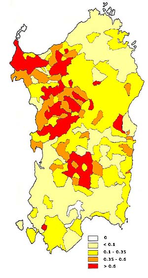The nurografic chart of Sardinia (source: Lilliu 2003 p 563 ...